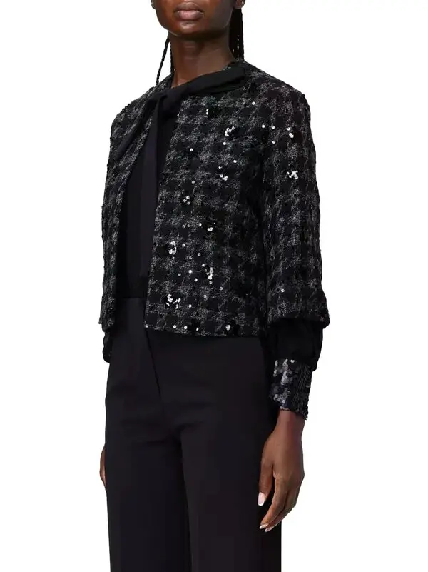 HANITA Sequin-embellished Bouclé Jacket - Black