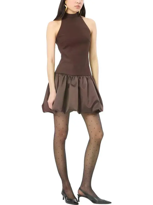 ROTATE BY BIRGER CHRISTENSEN Mini Peplum Dress - Brown