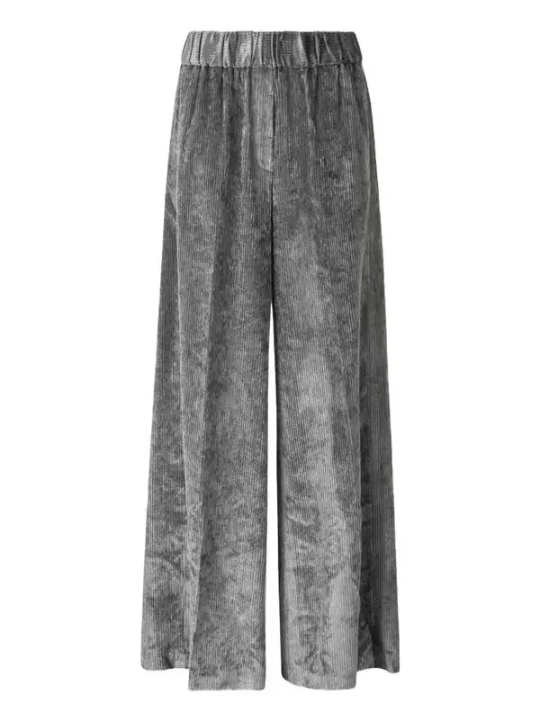 Peserico Velvet Wide-leg Trousers - Grey