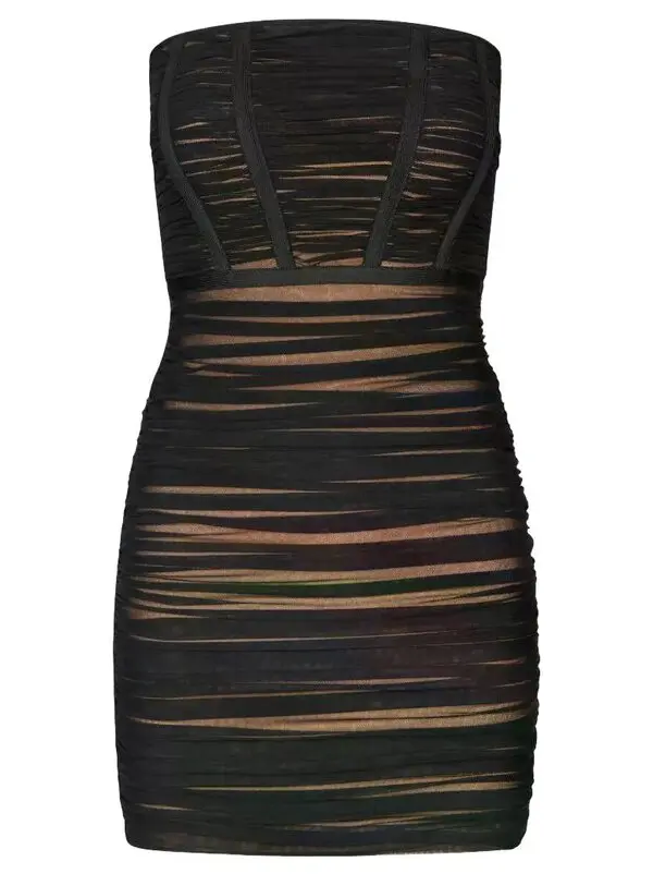 ROTATE BY BIRGER CHRISTENSEN Two Layer Mini Dress - Black