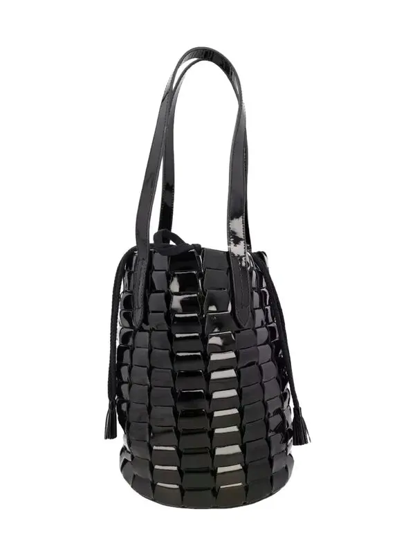 Dragon Diffusion Woven-design Leather Bucket Bag - Black