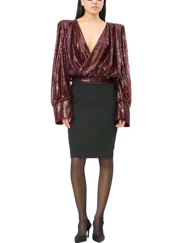 ROTATE BY BIRGER CHRISTENSEN Cut-out Midi Skirt - Black