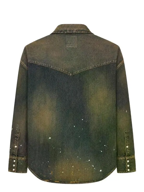 Mihara Yasuhiro Flatted-collar Denim Shirt - Blue
