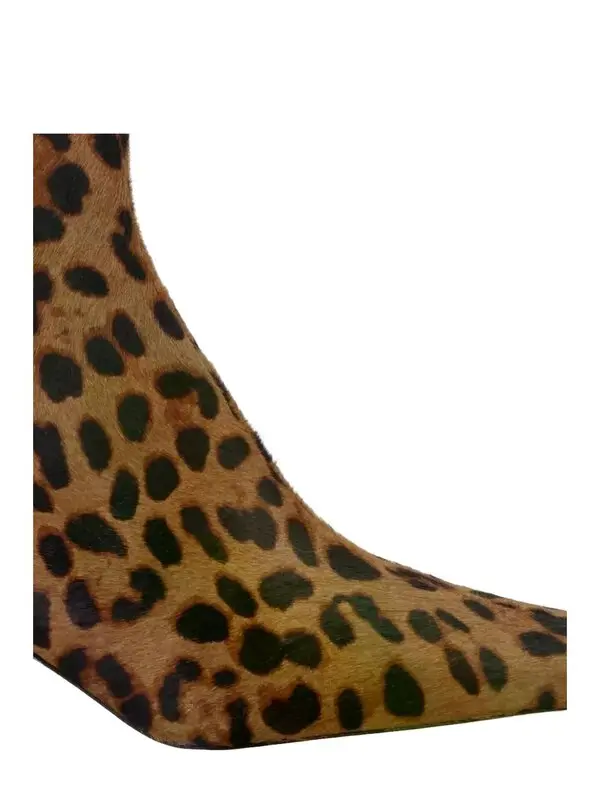 Staud Leopard-print Calf-hair Ankle Boots - Brown