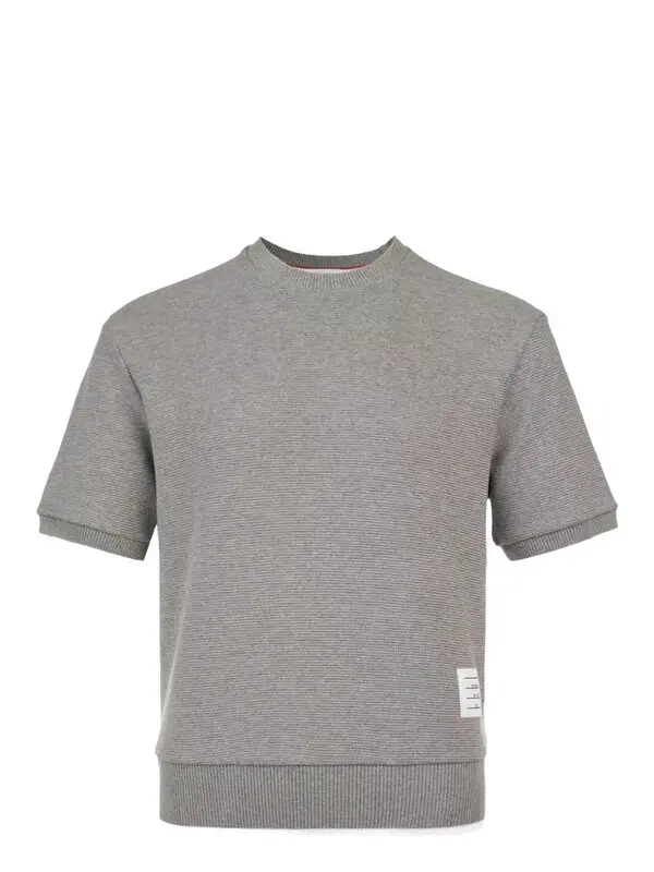 Thom Browne Rwb-stripe Ribbed T-shirt - Grey