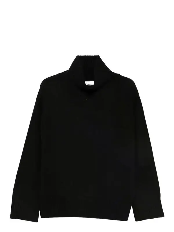 Soft Goat Ribbed-knit Roll-neck Sweater - Black