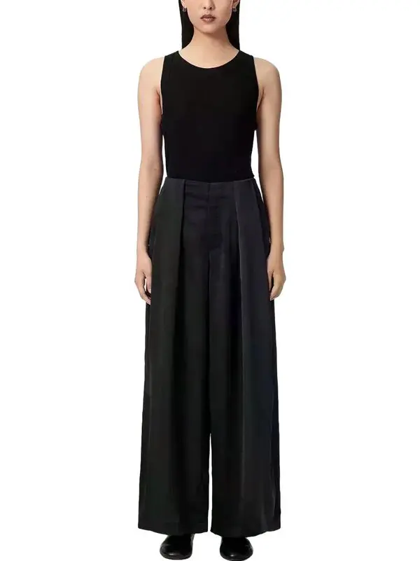 ALLSAINTS Lola Pleated Wide-leg Trousers - Black