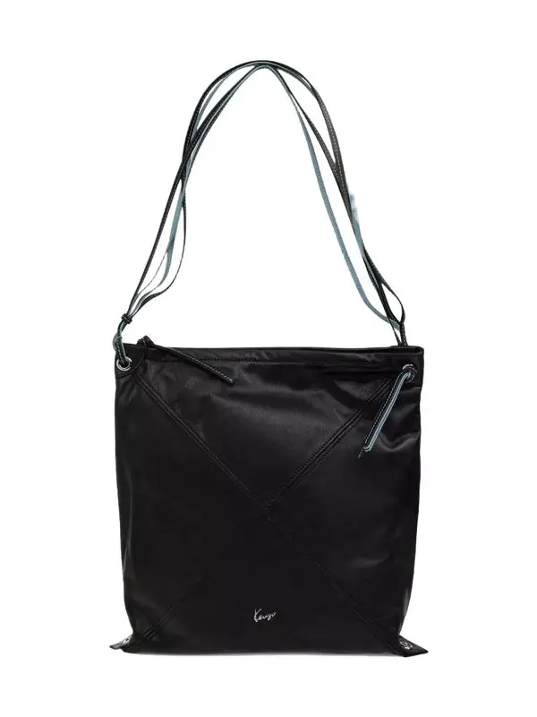 Kenzo Kite Logo-print Leather Tote Bag - Black
