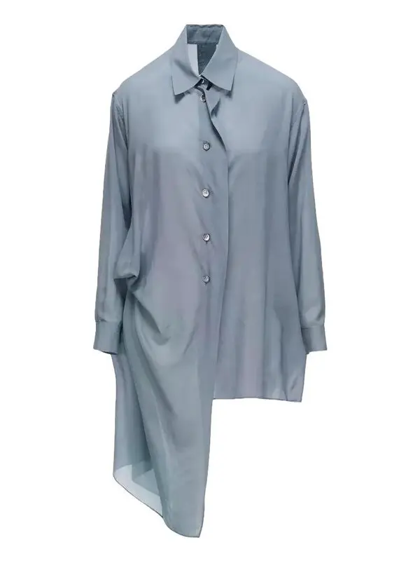 Yohji Yamamoto Asymmetric Draped Shirt - Blue