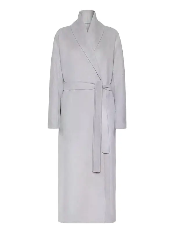 Max Mara Anna Belted Wool Coat - Grey