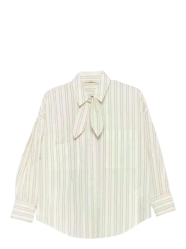 SESSUN Cecily Striped Pussy-bow Shirt - Neutrals