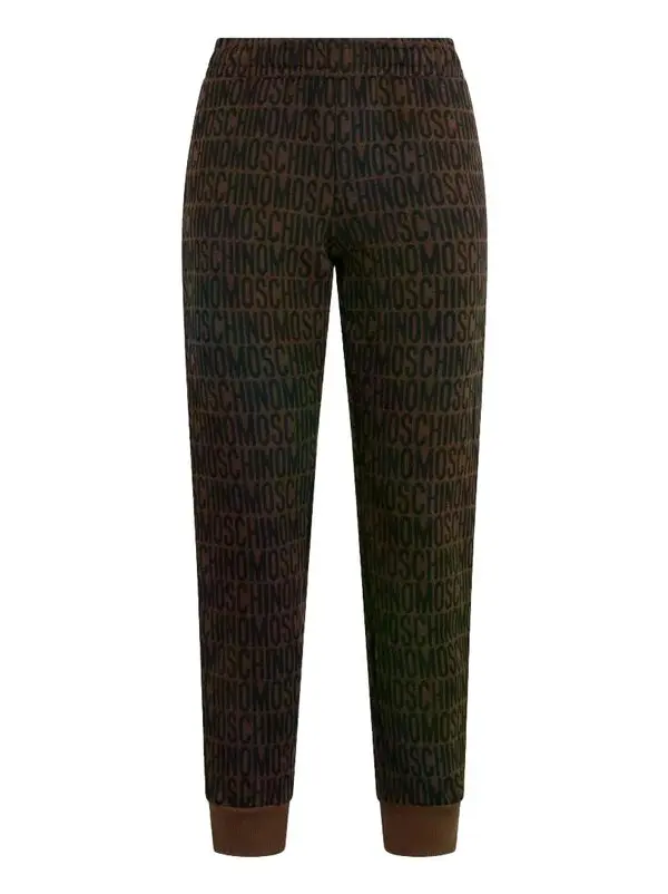 Moschino Monogram-print Track Pants - Brown