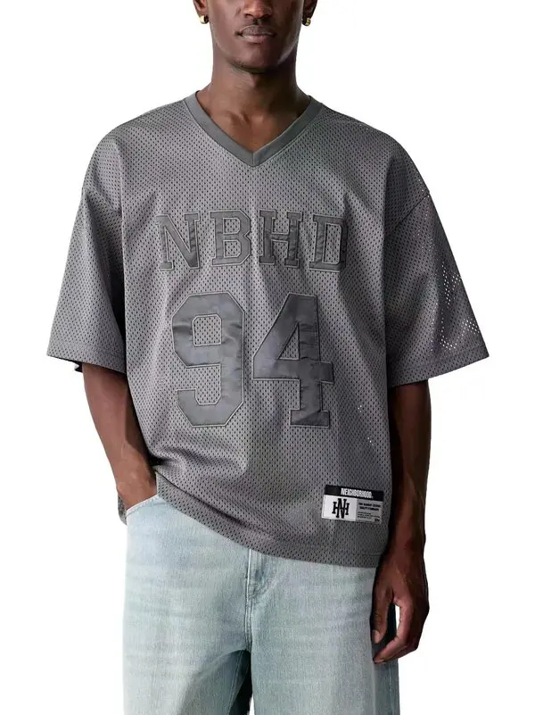 NEIGHBORHOOD Logo-patch Mesh T-shirt - Grey