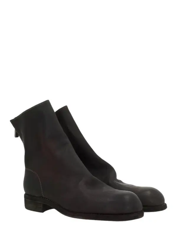 Guidi Rear-zip Leather Ankle Boots - Brown