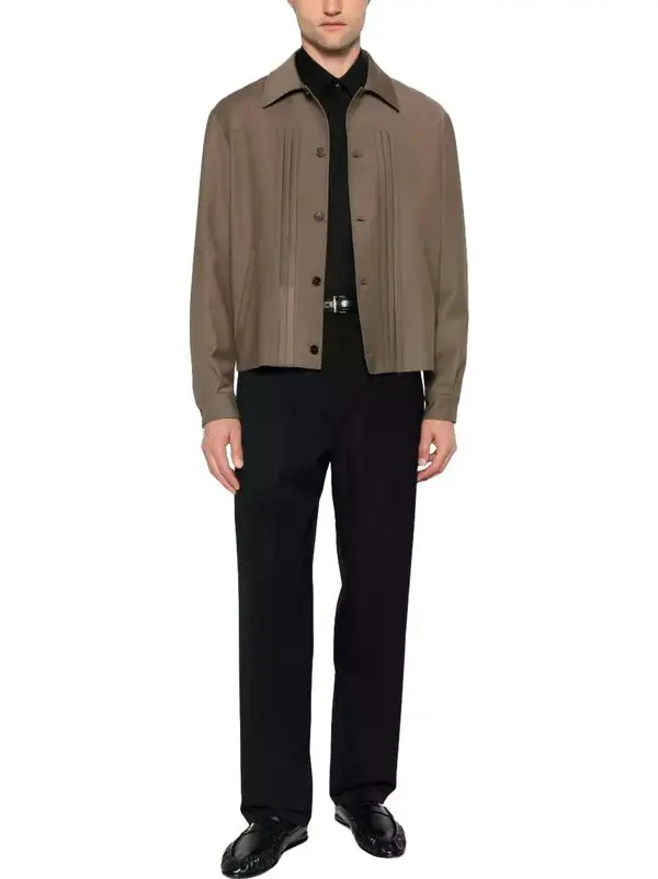 LOW BRAND Zeta Pleated Straight-leg Trousers - Black