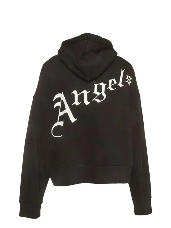 Palm Angels Gothic-print Hoodie - Black