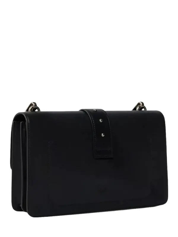 Pinko Medium Love Bag One Leather Handbag With New Buckle - Black