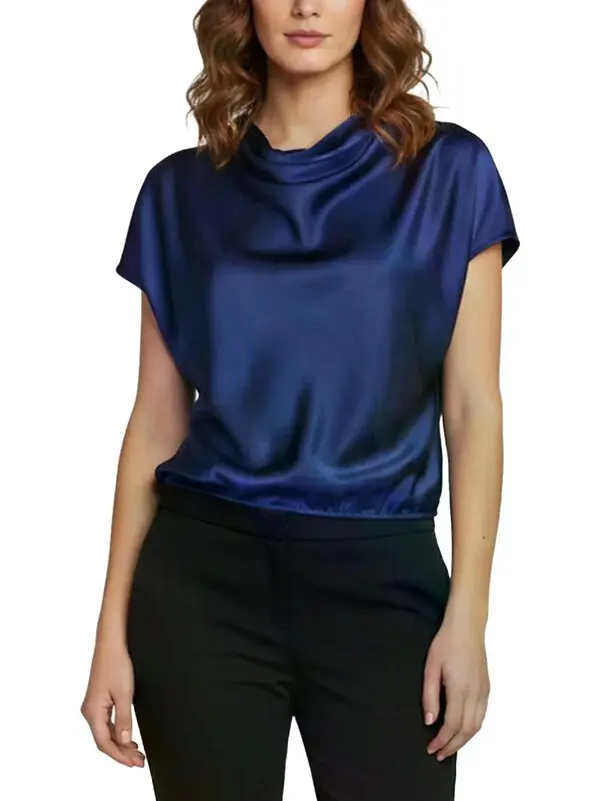 Giorgio Armani Draped Satin Blouse - Blue