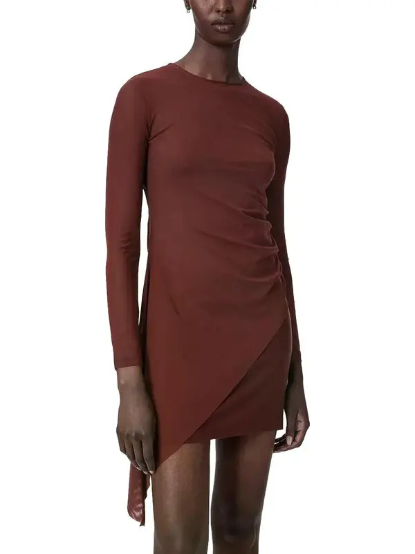ALLSAINTS Ruched Mini Dress - Brown