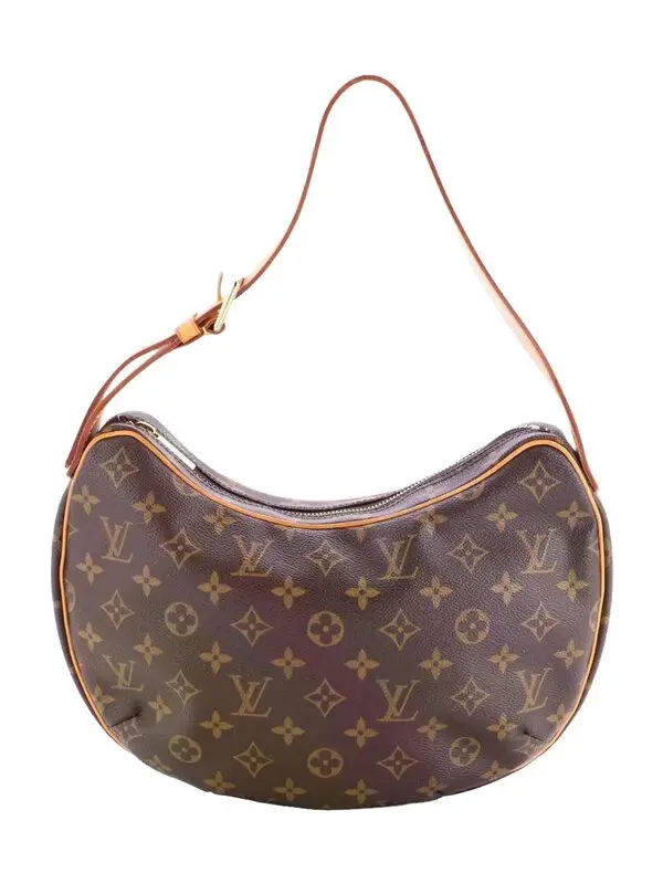 LOUIS VUITTON Croissant Handbag Monogram Canvas Mm Hobo Bag - Brown