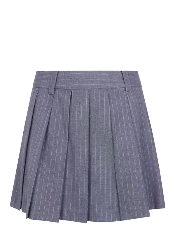 DUNST Pinstripe Pleated Mini Skirt - Grey