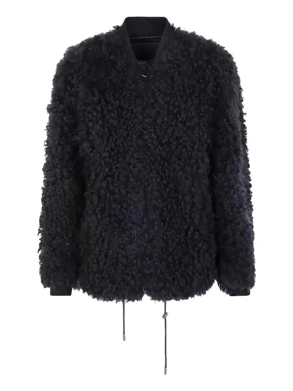 DRHOPE Shearling Long Sleeves Jacket - Black