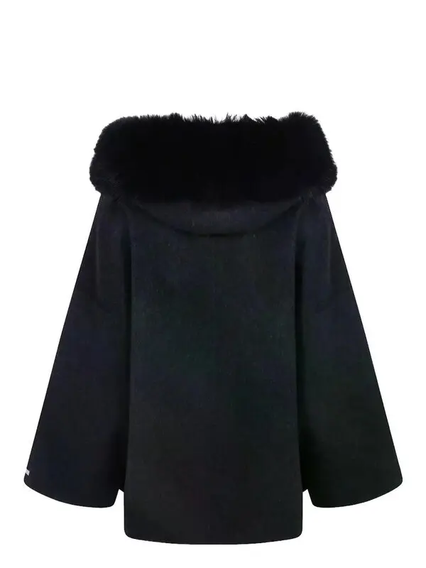 GIOVANNI PARIS Sela Faux-fur Trim Coat - Black