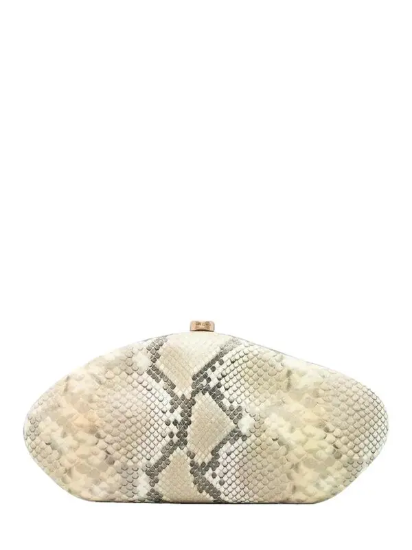 Cult Gaia The Caldera Snake-effect Clutch Bag - Neutrals