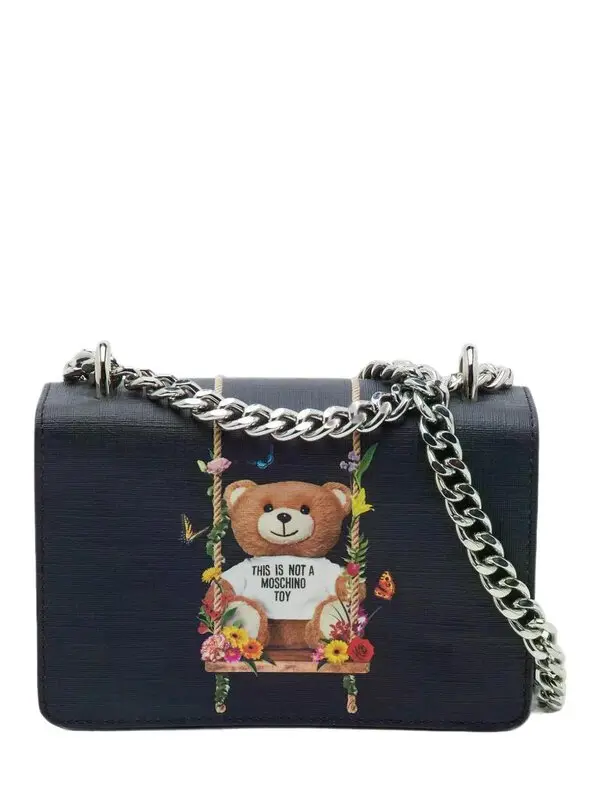 Moschino Teddy Bear Chain Shoulder Mini Bag - Black