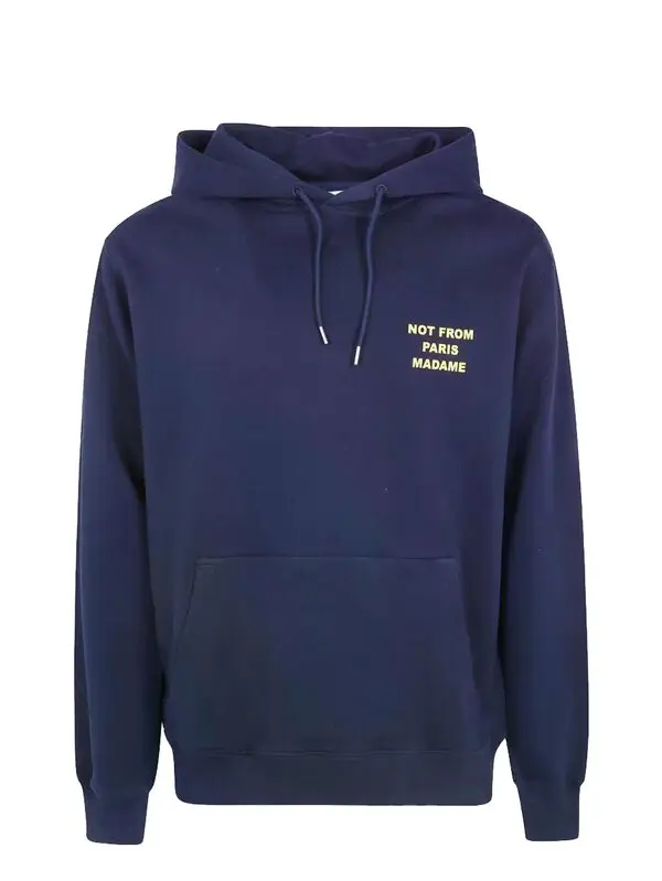Drole De Monsieur Slogan Hoodie - Blue