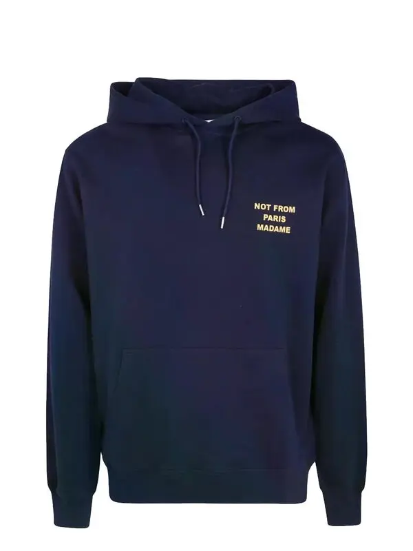 Drole De Monsieur Slogan Hoodie - Blue