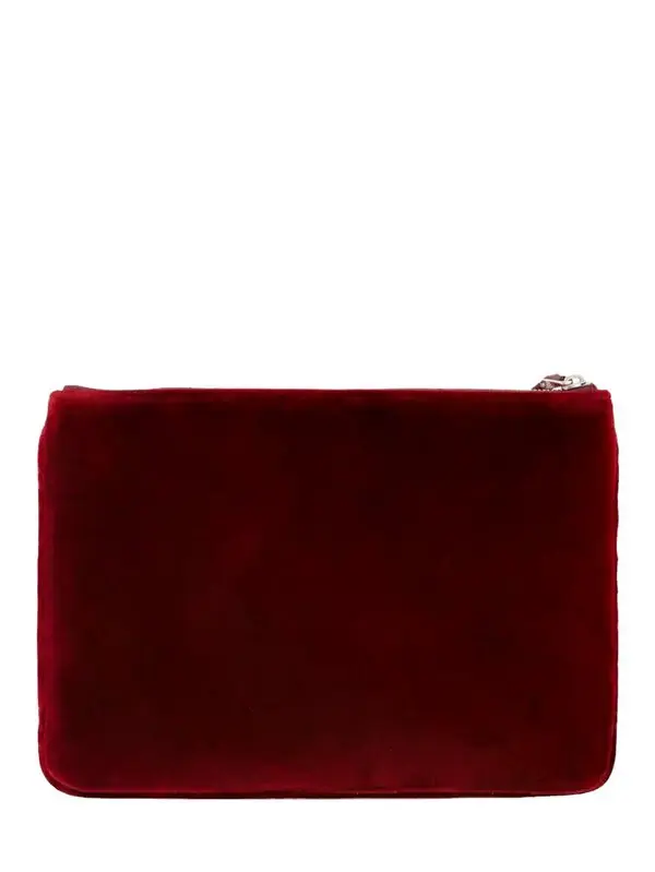 Valentino Garavani Vlogo Signature Crystal-embellished Clutch Bag - Red