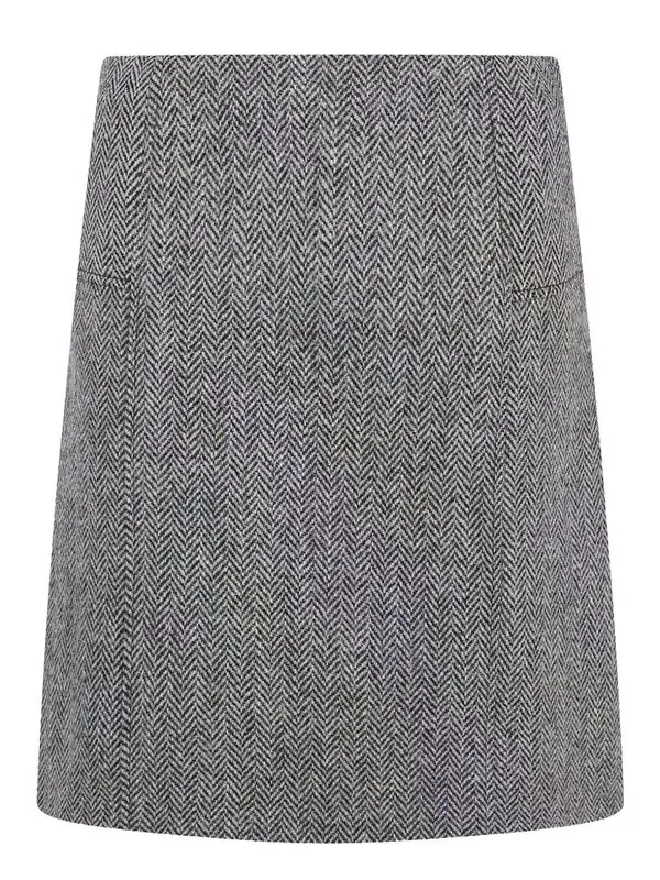 Paul Smith Herringbone-weave Wool Skirt - Grey