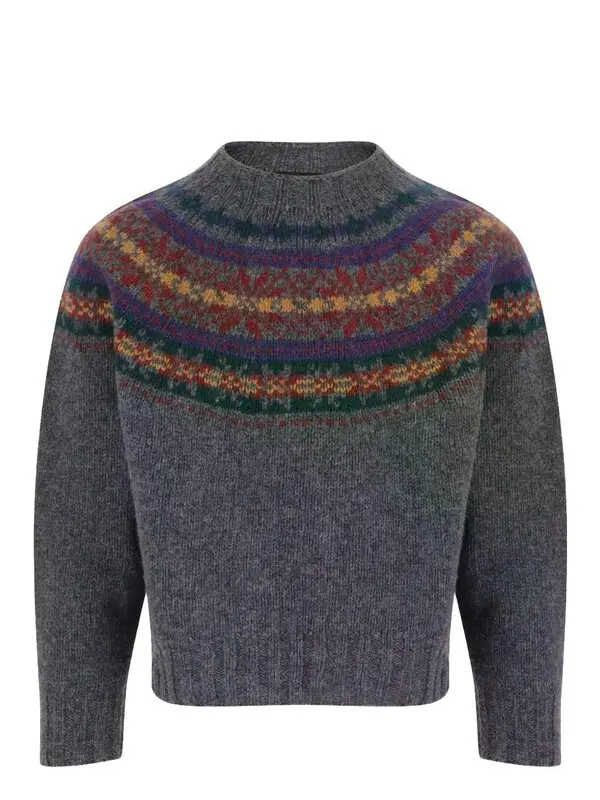 Howlin' Fair Isle Virgin Wool Sweater - Grey