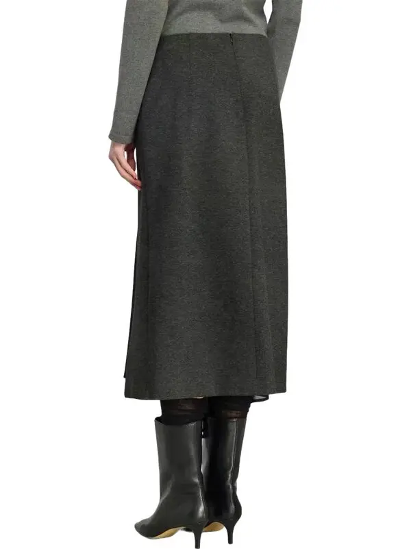 SEMICOUTURE Zip-fastening Layered Midi Skirt - Grey