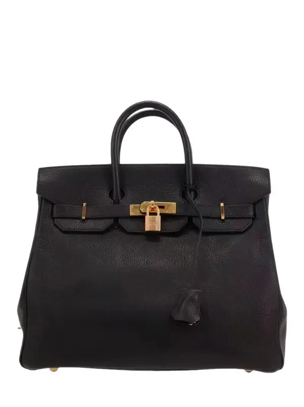 Hermès 1999 Haut À Courroies Tote Bag - Black