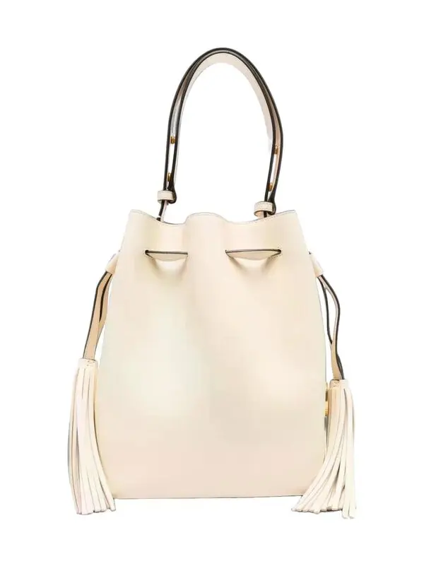 Valentino Garavani Vlogo Tassel Bucket Bag - Neutrals