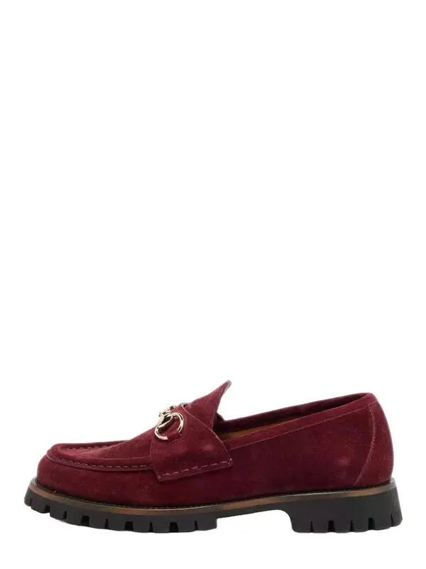 Gucci Horsebit Suede Loafers - Red