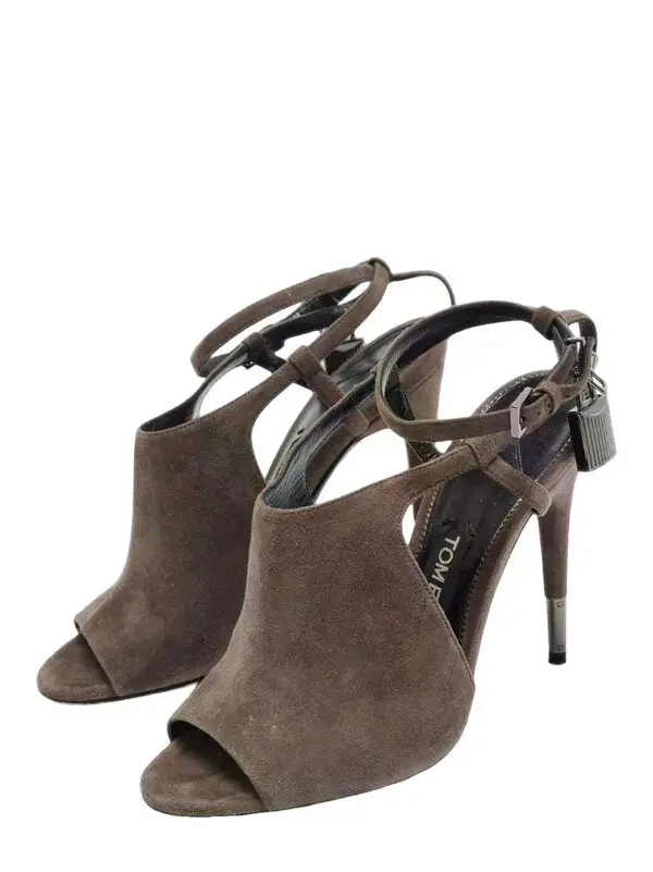 TOM FORD Padlock-detail Double Ankle Strap Sandals - Grey