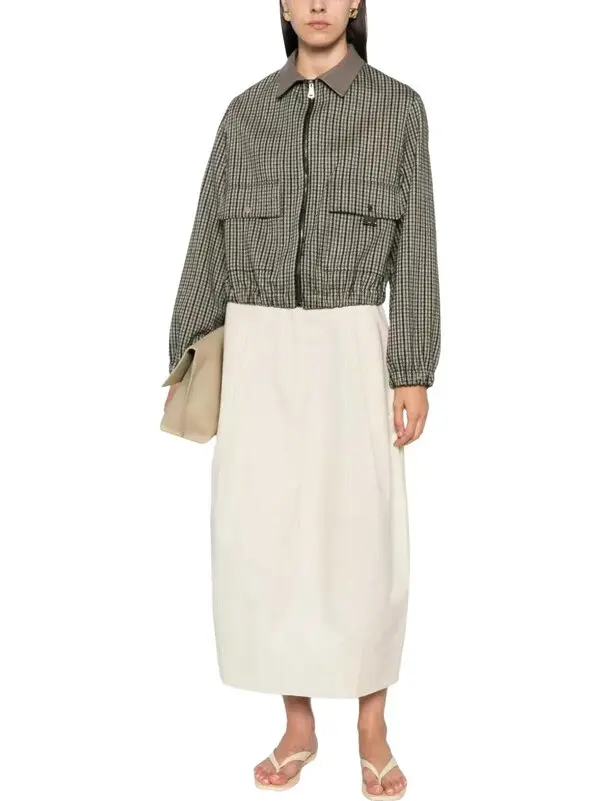 Fabiana Filippi Check-pattern Zip-up Jacket - Neutrals