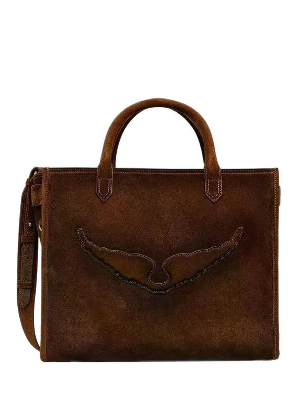 Zadig&Voltaire Wings-patch Suede Tote Bag - Brown