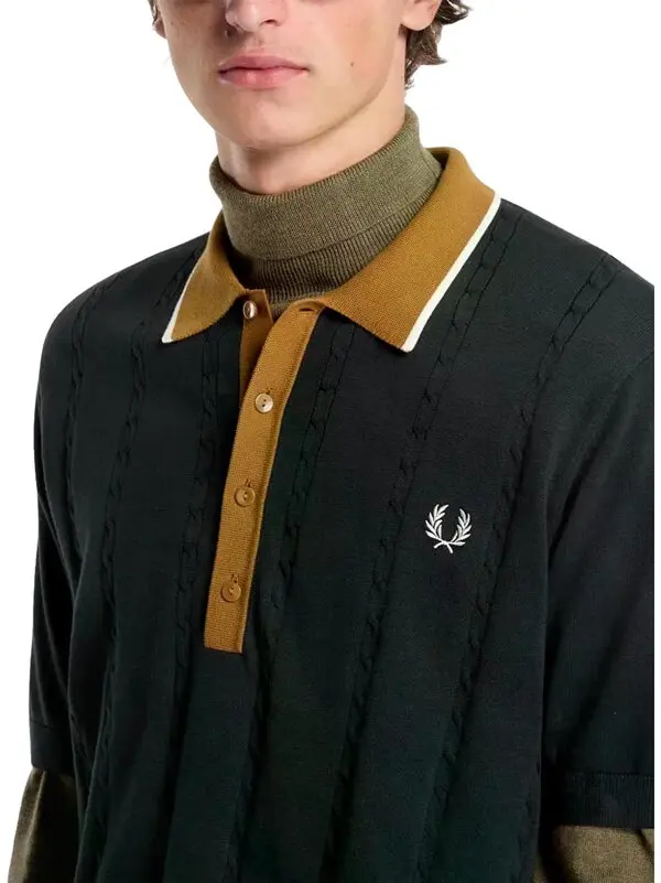 Fred Perry Cable-knit Polo Shirt - Green