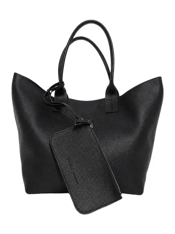 IACUCCI Grained Leather Tote Bag - Black