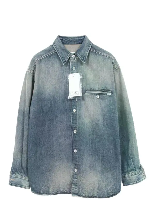MAISON MARGIELA 2020s Logo-patch Shirt - Blue