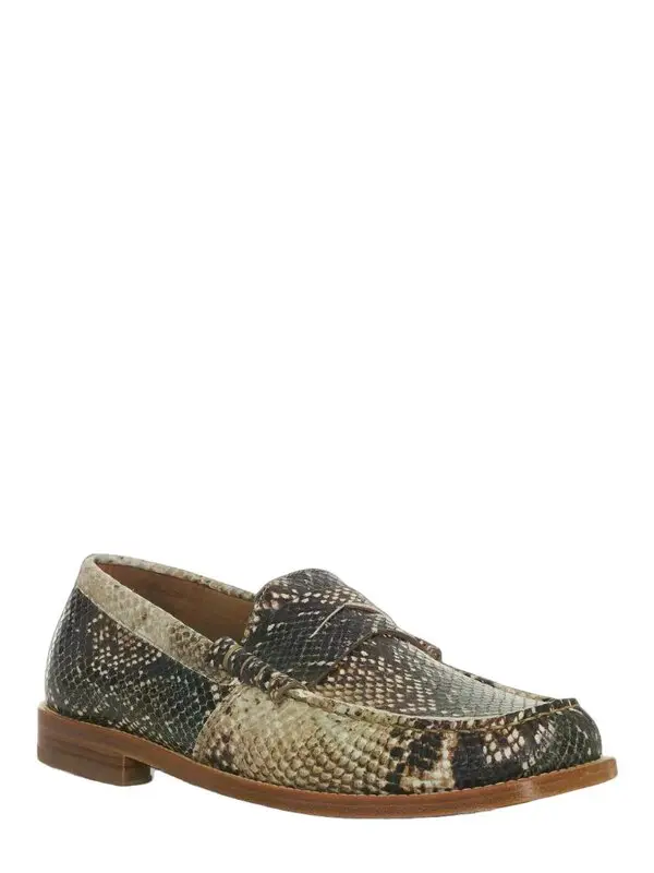 Rhude Snakeskin-effect Penny Loafers - Neutrals