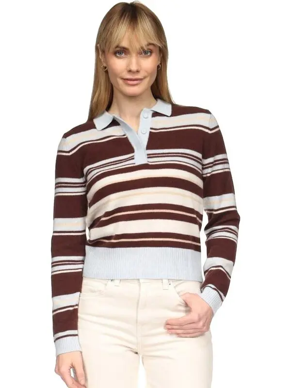 BRODIE CASHMERE Slim Fit Polo - Cocoa