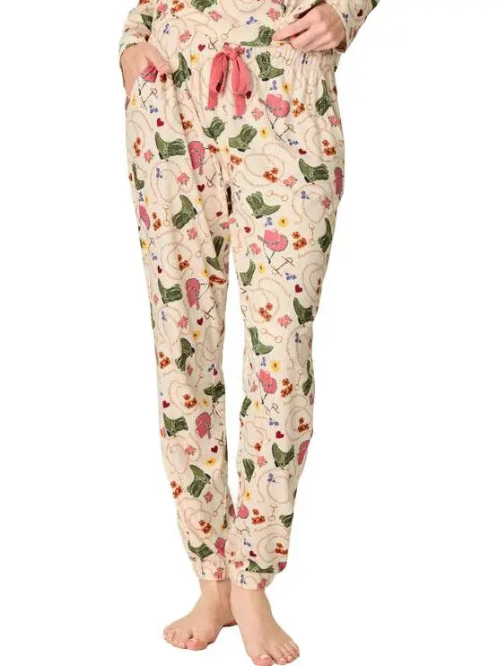 PJ Salvage Saddle Up Sleep Joggers - Beige
