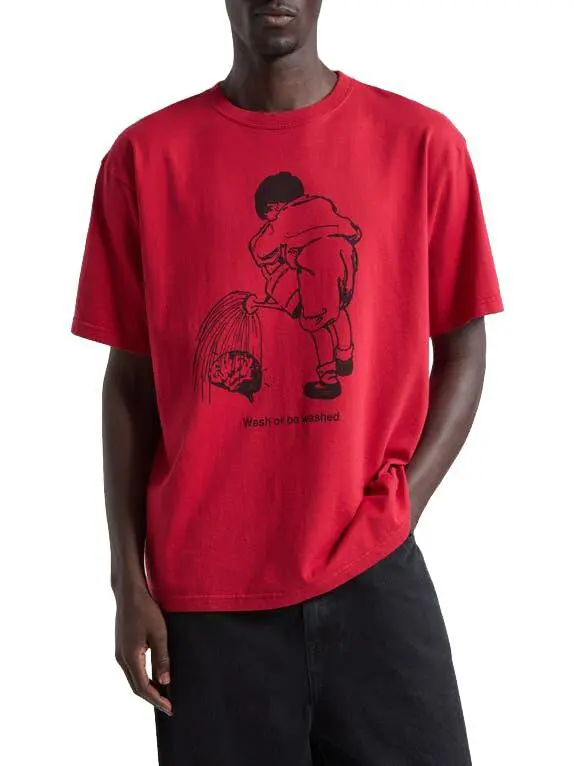 Undercover Graphic Cotton Jersey T-shirt - Red