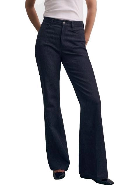The Fold Lexington High Waisted Flared Jeans - Blue