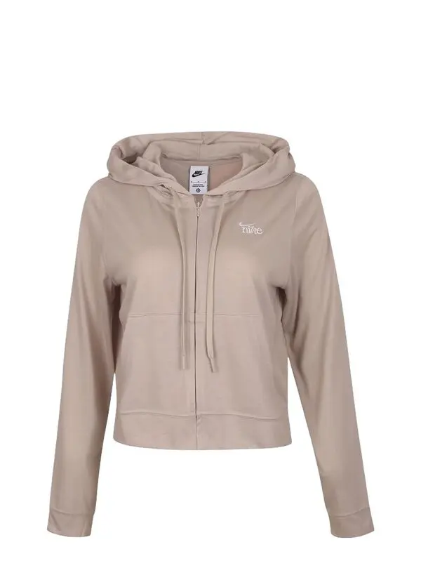 Nike Light Weight Jersey Hooded Jacket Asia Sizing 'light Brown Beige - Light Brown/beige